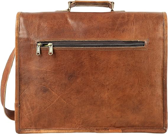 Genuine Leather Laptop Satchel Bag - VintageVilla.co.nz